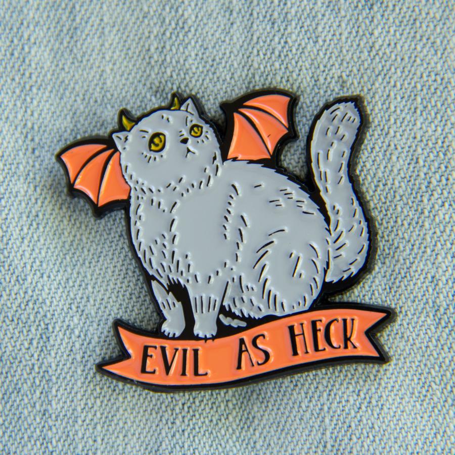 Evil As Heck Enamel Pin – The Costume Kitty